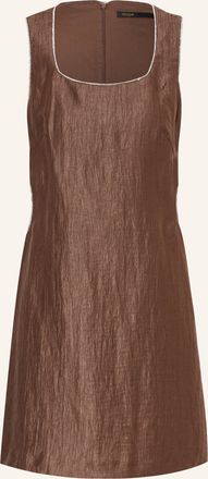 Maje Kleid Mit Leinen Und Cut-Outs braun