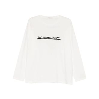 Bode Homme, Tops, Blanc, Taille: L T-shirt &agrave; Manches Longues avec Graphique