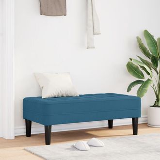 vidaXL Vidaxl - Banc Bleu 113 x 57 x 39 cm Velours