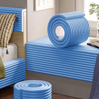 Generic Wandpolster Selbstklebend, 3D Anti-Kollision Wandkissen Bett Kopfteil, Wandpaneele Gepolstert, f&uuml;r Schlafzimmer, Wohnzimmer, Garage Blue 30x200cm