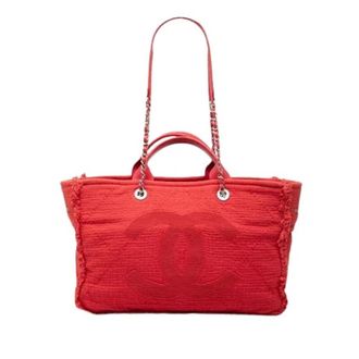 Chanel Pre-owned CC Double Face Deauville Tote Bag - - Pre-owned - Damen - Rot - ONE SIZE