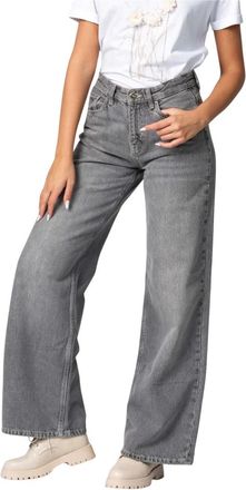 Kocca Femme, Jeans, Gris, Taille: 44 FR Pantalon &Eacute;vas&eacute; D&eacute;contract&eacute; en Denim