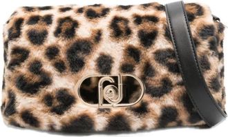 Liu Jo Hobo Bags - Plush Leopard Print Shoulder Bag - Gr. unisize - in Schwarz - für Damen