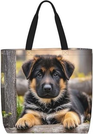 Generic Chiot Berger Allemand Sac A Main Femme Grand Sacs De Courses Pliable Sac Fourre Tout Pour Gym Quotidienne Shopping