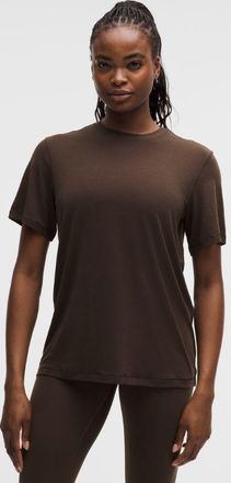 lululemon Trainings-T-Shirt aus Jersey f&uuml;r Frauen - Gr&ouml;&szlig;e 10 in Walnut Crunch