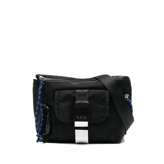 A.P.C. A.p.c., Homme, Sacs, Noir, Taille: ONE Size Sac à dos noir avec bretelle réglable