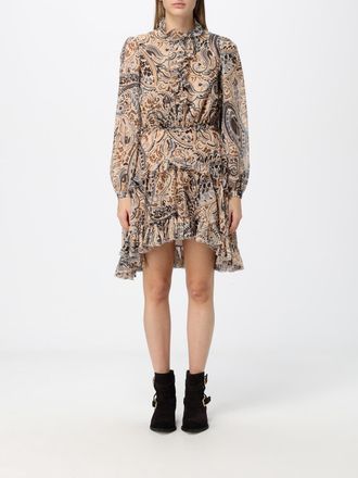 Etro Mini-robe en cr&ecirc;pe &agrave; imprim&eacute; Paisley avec volants d&eacute;coratifs