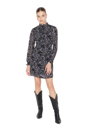 Trendyol Damen Mini Ruffle Hem Regular Dress Kleid, Multi-color, 42 EU