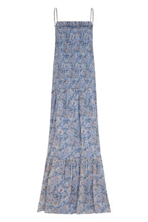 Veronica Beard Womens Long Dress Blue Jay Multi Viscose
