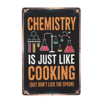 Generic Metall-Poster Chemie Ist Wie Kochen Chemie Wissenschaft Personalisiertes Blech-Schild Dekoration Blechschild Eisen F&uuml;r Schlafzimmer Badezimmer Wandkun
