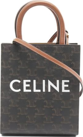 Celine mini sac à main Vertical Cabas en toile - Marron