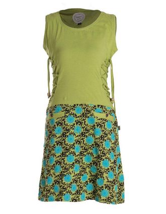 vishes Minikleid Damen Sommerkleid armlos-es Blumen-Kleid Tunika-Kleid T-Shirtkleid Boho, Goa, Guru Style