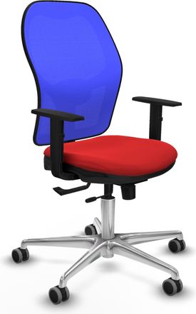 Piqueras y Crespo Drehstuhl f&uuml;r B&uuml;ro mit 1D-Armen, h&ouml;henverstellbare Lendenwirbelst&uuml;tze, ausgestattet mit Syncro/Traslack und eingespritztem Schaum, mit Rollen von 65 m