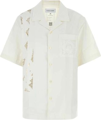 Marine Serre Homme, Chemises, Blanc, Taille: XS White Cotton Shirt