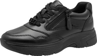 Tamaris Comfort Damen Sneaker flach mit Rei&szlig;verschluss Wasserabweisend, Schwarz (Black Nap Uni), 41 EU