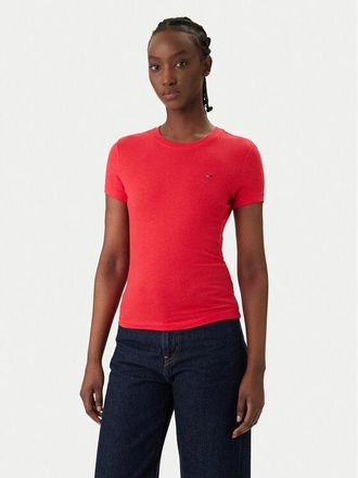 Tommy Jeans T-Shirt DW0DW20459 Rot Slim Fit