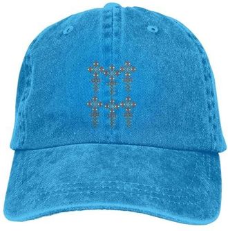 Generic Casquette de baseball en tissu &agrave; motif casquette de baseball hommes femmes visi&egrave;re protection snapback croix &eacute;thiopienne casquettes cadeau