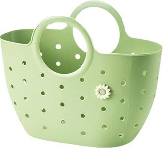 F Fityle Panier de Douche, Sac fourre-Tout de Douche avec poign&eacute;es, Panier de Bain Polyvalent pour shampoing, apr&egrave;s-shampoing, Lotion, Green L