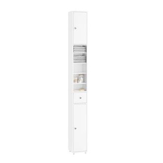 SoBuy Meuble Salle de Bain Colonne Salle de Bain 180cm Armoire de Rangement &eacute;troite 20x20cm avec &eacute;tag&egrave;res R&eacute;glables et Tiroir - Colonne Gain de Place pour W