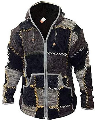 Shopoholic Fashion Laine Hommes Patchwork très Chaud Veste - Multi, XX-Large