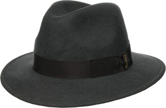 Borsalino Piemonte Traveller Wollhut Wollfilzhut Filzhut Damen/Herren - Made in Italy mit Ripsband, Ripsband Winter Herbst-Winter - 58 cm dunkelgrau
