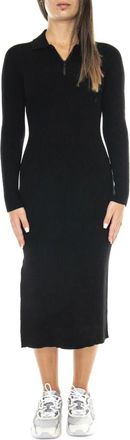 Lacoste Femme, Robes, Noir, Taille: 38 FR Fitted Midi Dress