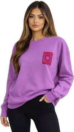 Worldclassca Longsweatshirt Worldclassca Oversized Sweatshirt LE SOLEIL Print Langarm Pullover Neue Kollektion - Stilvolle und gem&uuml;tliche Casual Mode f&uuml;r Damen