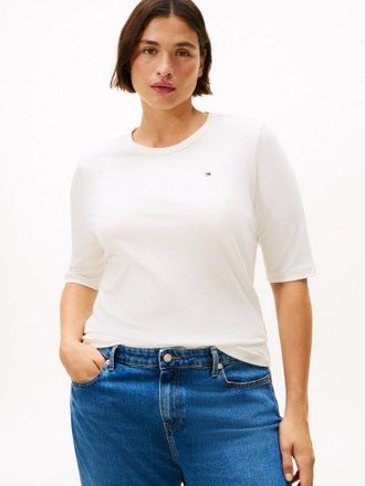 Tommy Hilfiger Kurzarmshirt CRV SLIM 5X2 RIB C-NK 1/2 SLV in gro&szlig;en Gr&ouml;&szlig;en, in gerippter Struktur