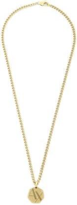 A|X Armani Exchange Collier en acier inoxydable pour homme avec fermoir à homard, Or mat, 55Lx2Wx1.96cm