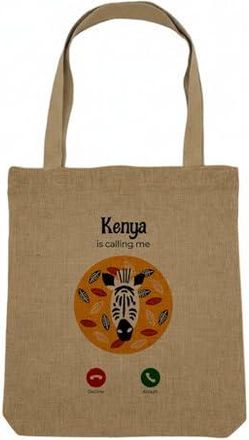 Fabulous Sac Shopping Tote Bag Aspect Lin - Kenya Is Calling Me Zebra Savannah Travel - Sac de Courses Toile Epaisse 360g Beige Naturel Cabas Port&eacute; Epaule Soli