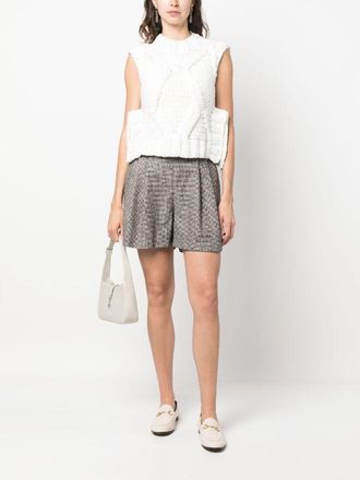 Fabiana Filippi Womens Pleated Wool-Blend Shorts Aw23 W