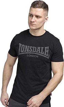 Lonsdale London Logo Kai Homme T-Shirt Manches Courtes Noir XXL 100% Coton Regular/Coupe Standard