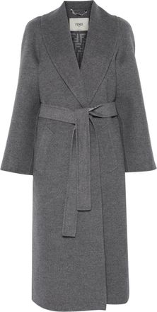 Fendi Klassischer Wollmantel - Grau