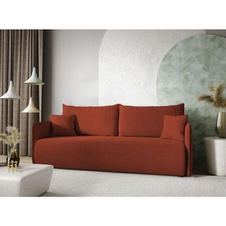 Fun Möbel Sofa 2-Sitzer mit Schlaffunktion calgary Stoff Curio Ziegelrot