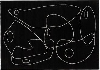 Miliboo Teppich Schwarz mit Line Art Motiv 160x230 cm ARTISTE