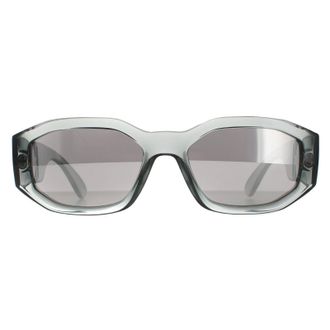 Versace Rectangle Unisex Transparent Grau Licht Grau Silber Spiegel VE4361 Sonnenbrille