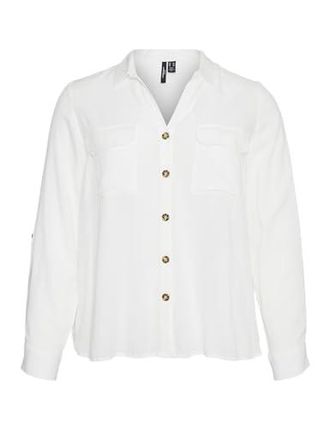 Vero Moda Curve Vmbumpy L/S New Curve Noos T-Shirt Blouse, Blanche-Neige, 48 Femme
