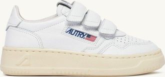 Autry BASKETS MEDALIST KIDSTRIPES LOW EN CUIR BLANC