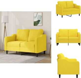 vidaXL 2-Sitzer-Sofa Hellgelb 120 cm Stoff - Couch - 2-Sitzer Sofa - Wohncouch - Polsterm&ouml;bel - Lounge M&ouml;bel