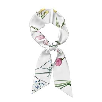 Generic &Eacute;charpe florale color&eacute;e pour femme - &Eacute;charpe pour sac &agrave; main - En satin de soie - Pour le sport, le yoga et le visage