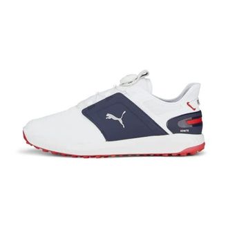Puma Homme Ignite Elevate Disc Chaussure de Golf, White Silver Navy, 45 EU