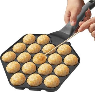 Generico Po&ecirc;le &agrave; griller - Po&ecirc;le &agrave; boules de pieuvre japonaise - Batterie de cuisine &agrave; 18 cavit&eacute;s, outil de fabrication de cr&ecirc;pes rondes pour les amateurs de c