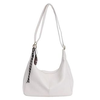 Generic Sac &agrave; bandouli&egrave;re de couleur unie pour les femmes sac fourre-tout r&eacute;tro pour usage quotidien (blanc)