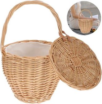 OSALADI Paquet &agrave; Main en Osier Tiss&eacute; &agrave; la Main pour Femme Pochette D&eacute;contract&eacute;e de Style Boh&egrave;me L&eacute;ger et Pratique pour Shopping et D&eacute;jeuner Coloris Al&eacute;atoire 