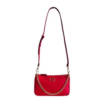 Twinset Ledertasche mit Kettendetail - - Bags - Damen - Rot - ONE SIZE