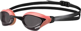 Arena Unisex Cobra Core Swipe Anti-Fog Racing Swim Goggles for Men and Women Polycarbonate Non-Mirror Lens, Smoke/Coral