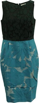 Max Mara robe colour block à fleurs - Bleu