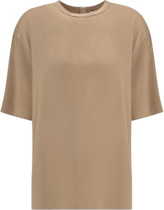 Toteme T-shirt en satin - Femme - Tops - Beige - Taille: 38 FR