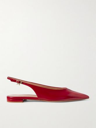 Gianvito Rossi Robbie Flache Slingback-schuhe Aus Lackleder - Rot