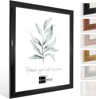 Bildershop-24 Bilderrahmen Corona in Schwarz (Hochglanz) mit ANTIREFLEX Acrylglas 84x118.8cm DIN A0 in 25 Farben wählbar